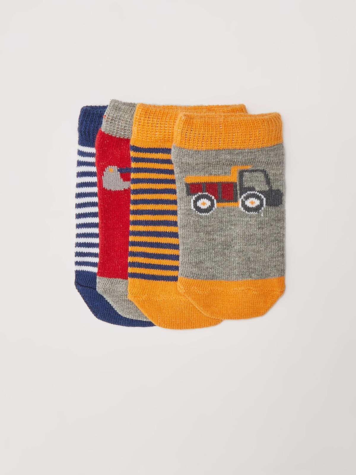Desenli Erkek Bebek Patik Çorap 4'lü