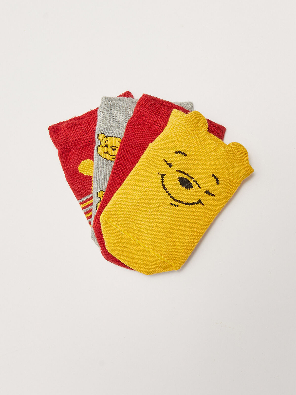 Winnie the Pooh Baskılı Erkek Bebek Patik Çorap 4'lü