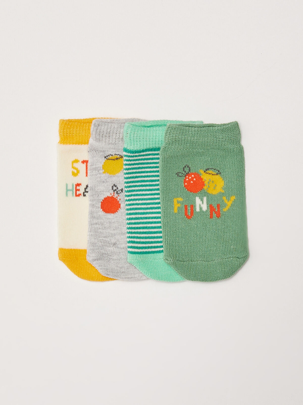 Desenli Erkek Bebek Patik Çorap 4'lü