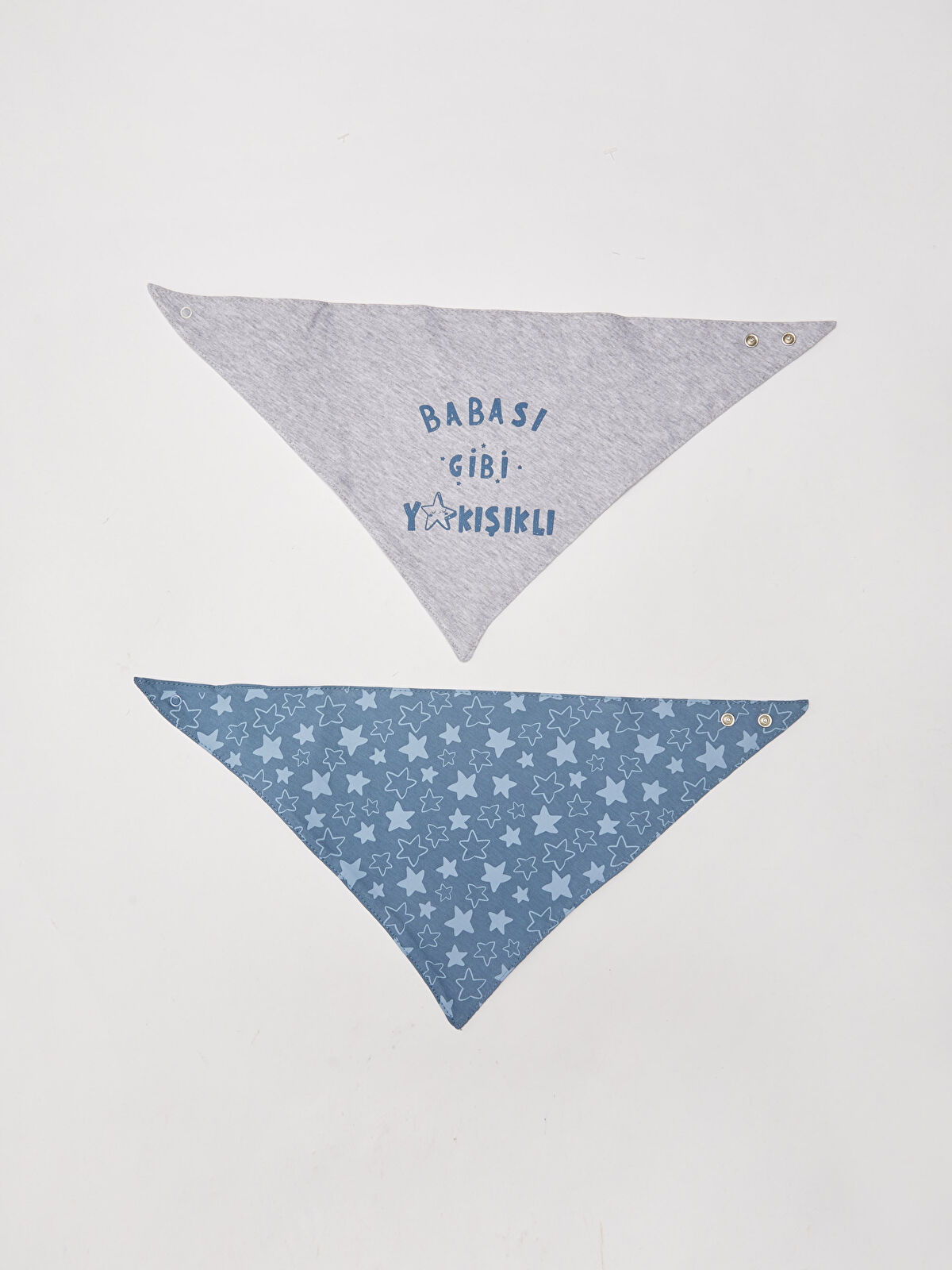 Baskılı Pamuklu Erkek Bebek Mama Önlüğü 2'li Baskılı Pamuklu Erkek Bebek Mama Önlüğü 2'li