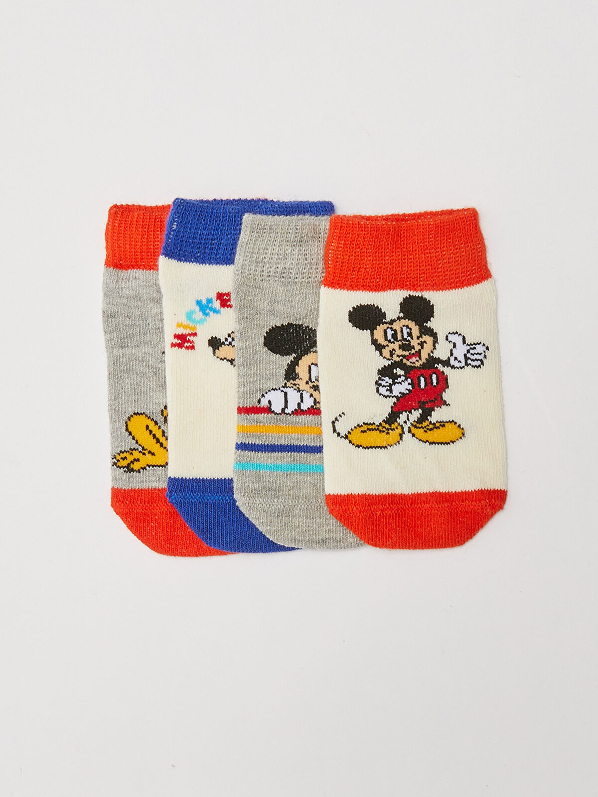 Mickey Mouse Desenli Erkek Bebek Patik Çorap 4'lü