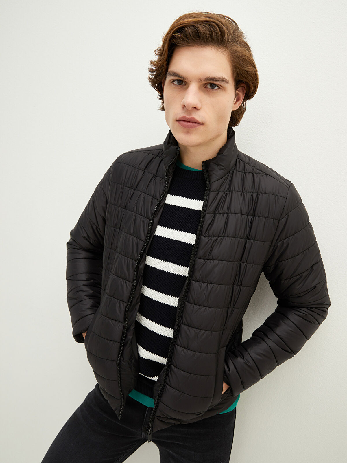 LCW CASUAL Slim Fit Dik Yaka Erkek Şişme Mont