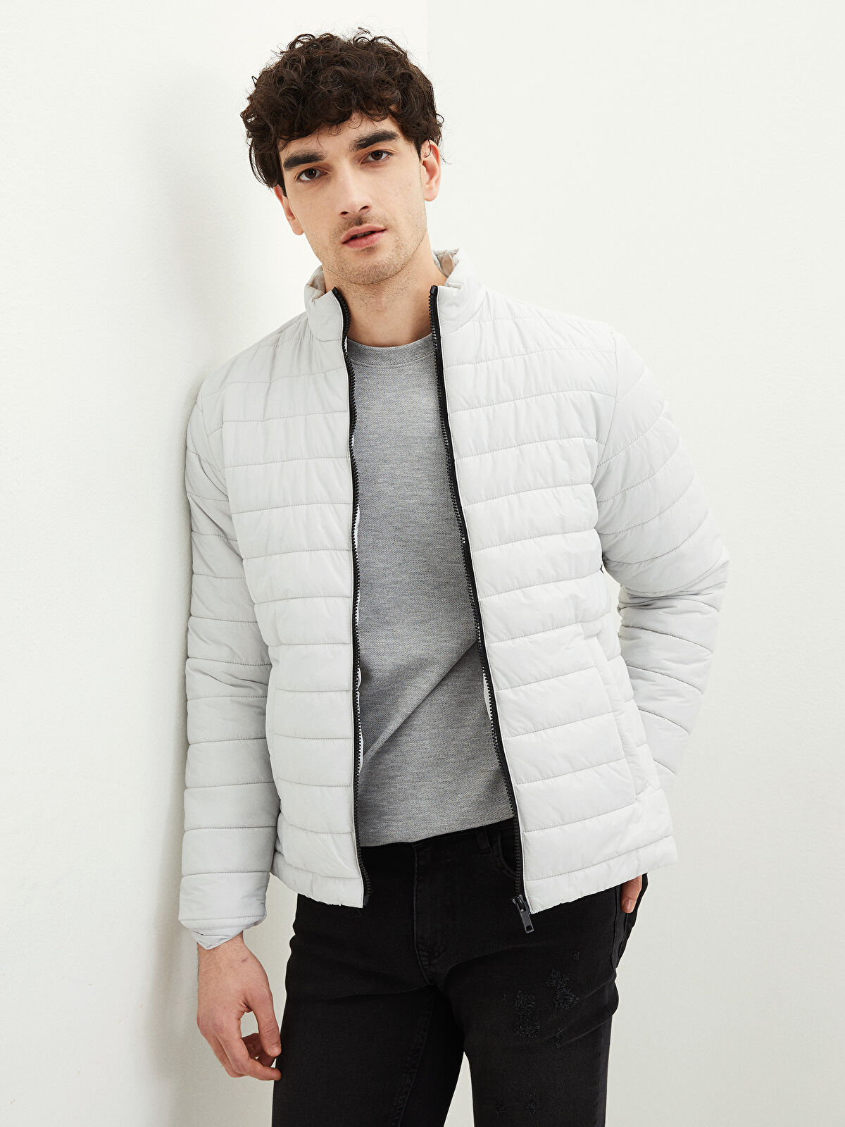 LCW CASUAL Slim Fit Dik Yaka Erkek Şişme Mont