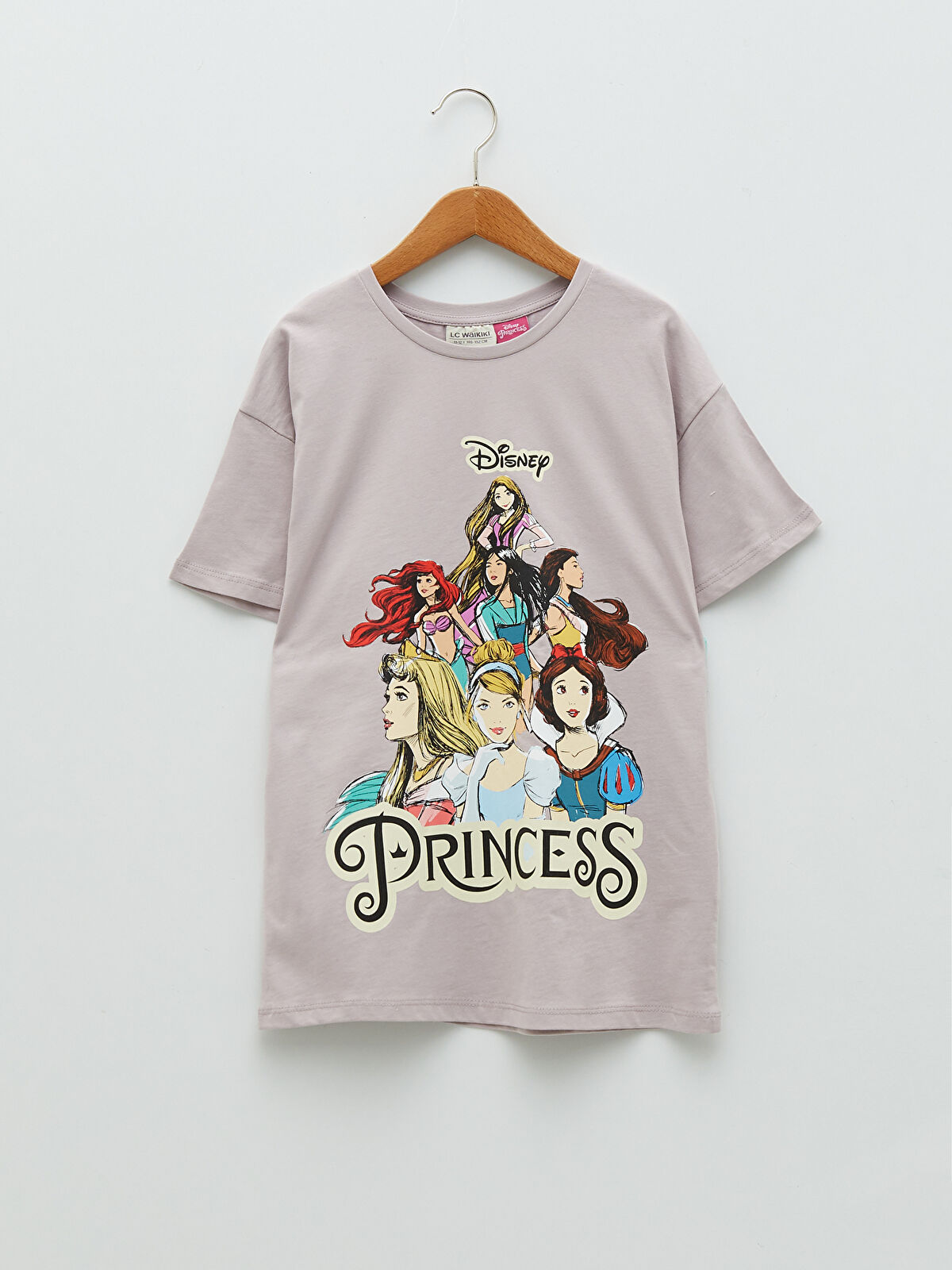 Bisiklet Yaka Disney Princess Baskılı Kısa Kollu Pamuklu Kız Çocuk Tişört Bisiklet Yaka Disney Princess Baskılı Kısa Kollu Pamuklu Kız Çocuk Tişört