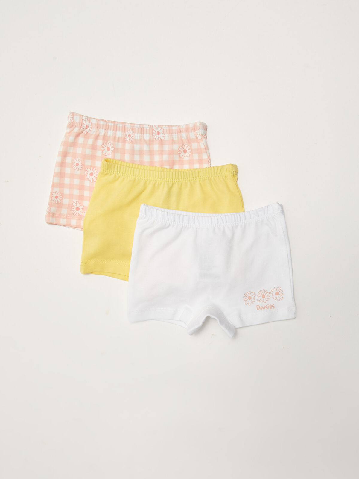 Beli Lastikli Baskılı Kız Bebek Boxer 3'lü