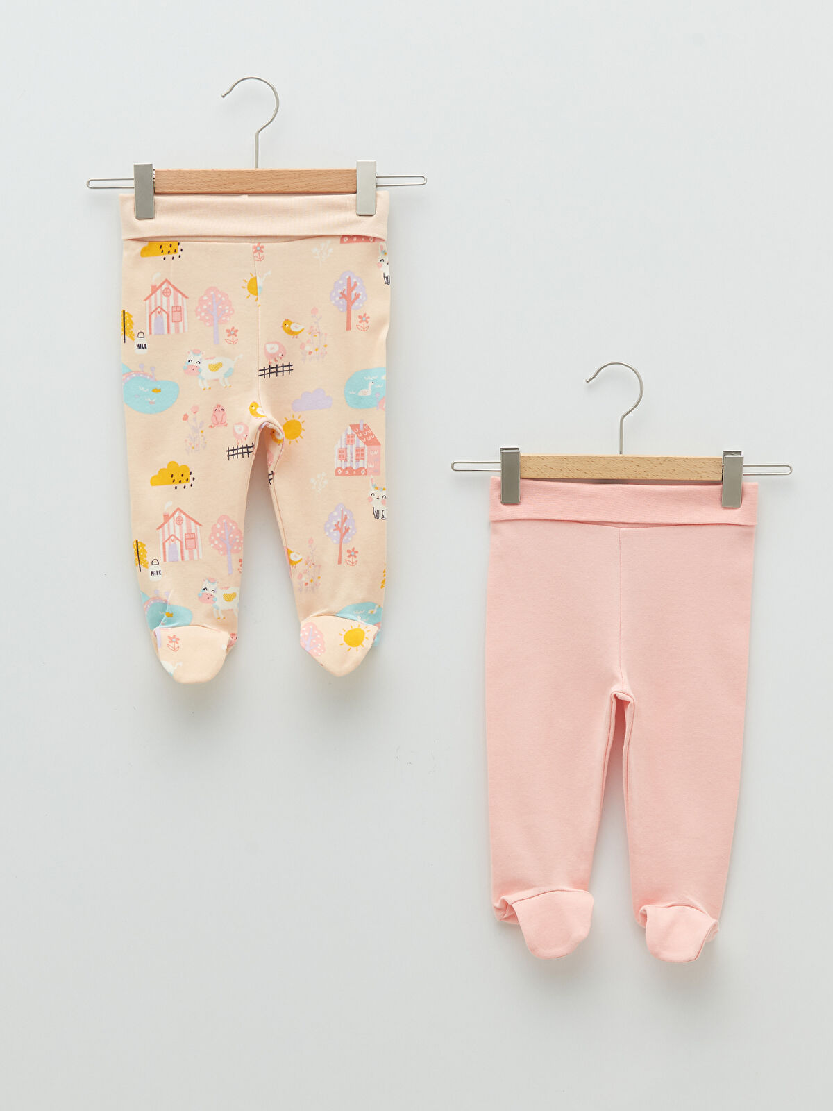 Beli Lastikli Patikli Kız Bebek Pantolon 2'li