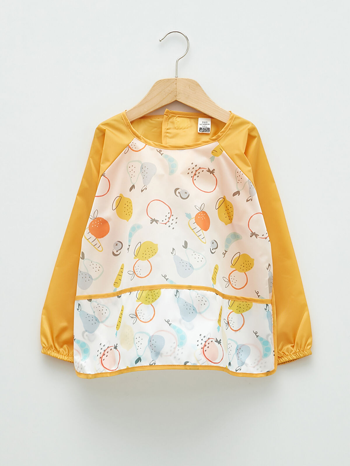 Bisiklet Yaka Uzun Kollu Baskılı Erkek Bebek Mama Önlüğü