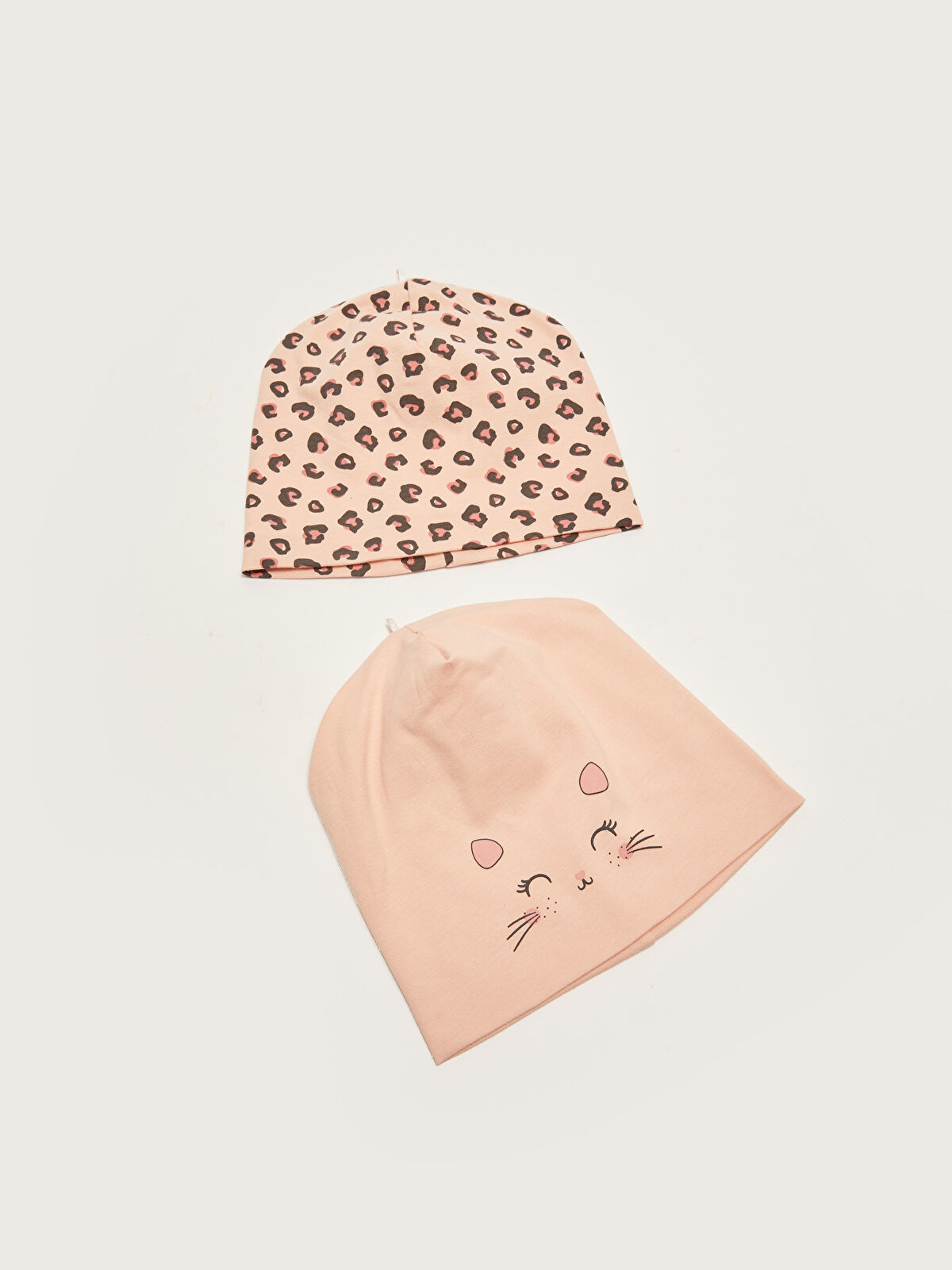 Baskılı Kız Bebek Bere 2'li