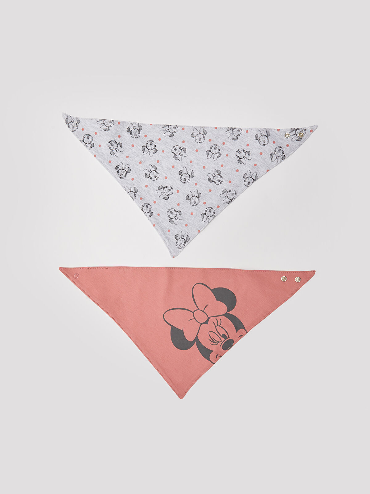 Minnie Mouse Baskılı Kız Bebek Mama Önlüğü 2'li