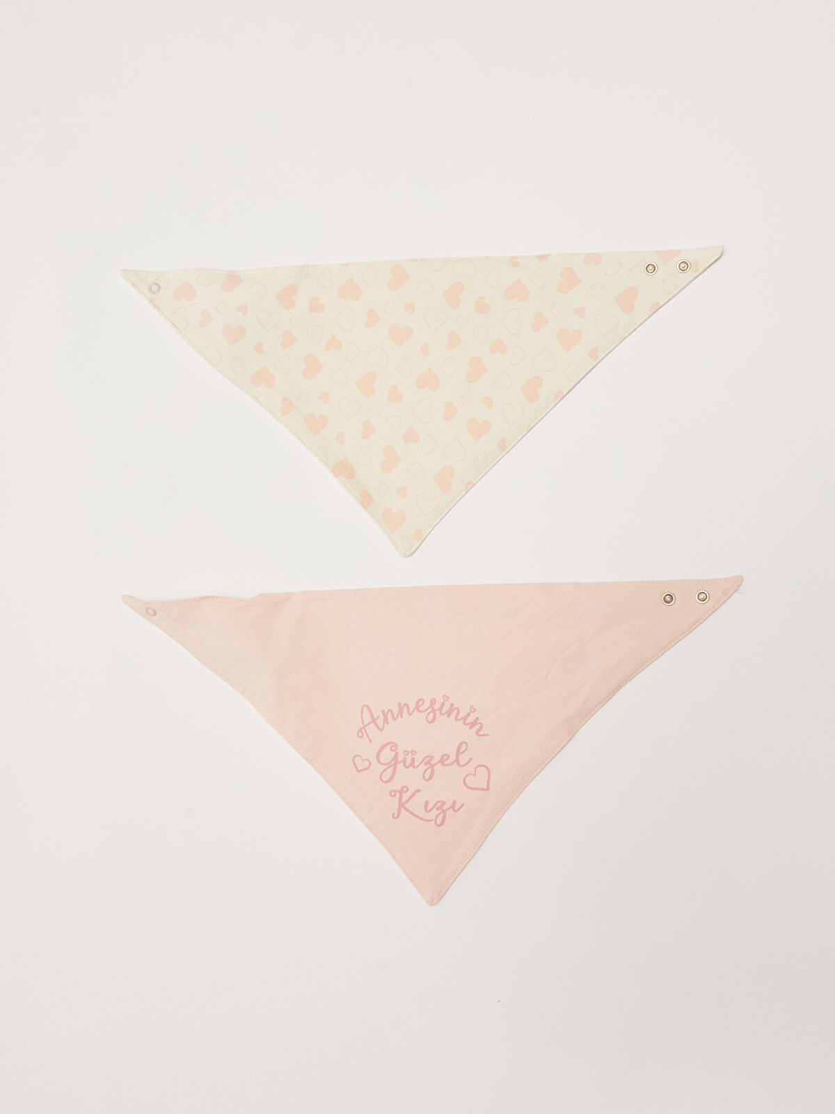 Baskılı Pamuklu Kız Bebek Mama Önlüğü 2'li