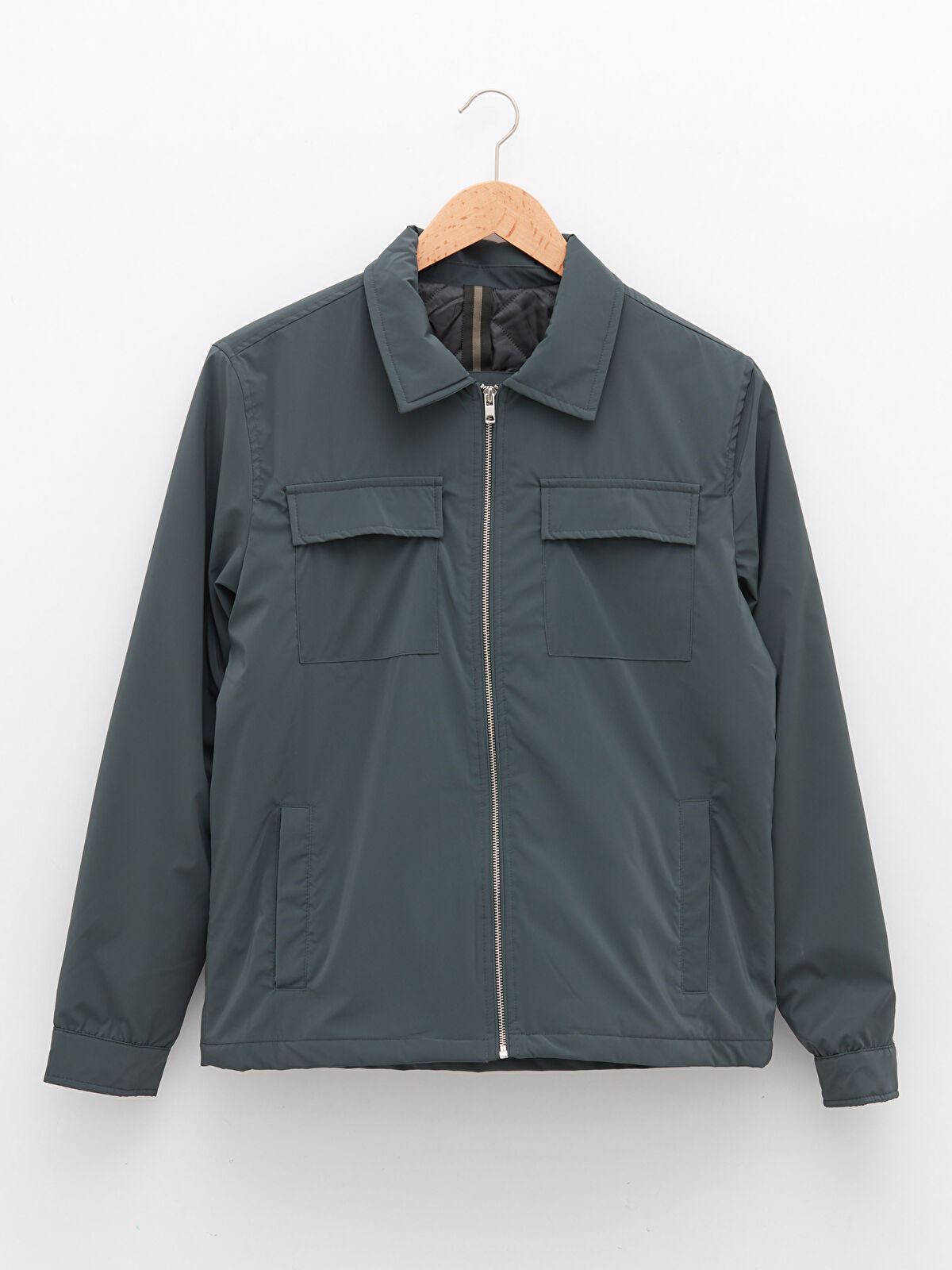 LCW VISION Slim Fit Gömlek Yaka Erkek Deri Görünümlü Mont