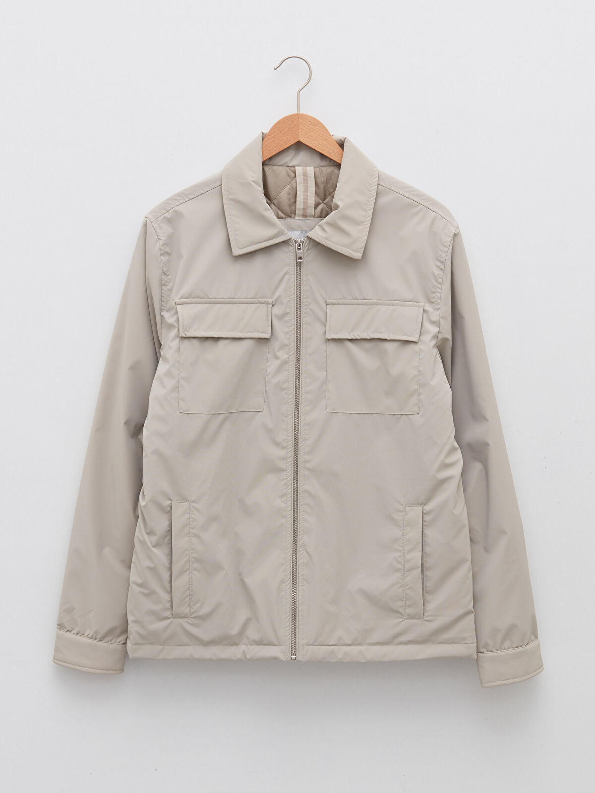 LCW VISION Slim Fit Gömlek Yaka Erkek Deri Görünümlü Mont