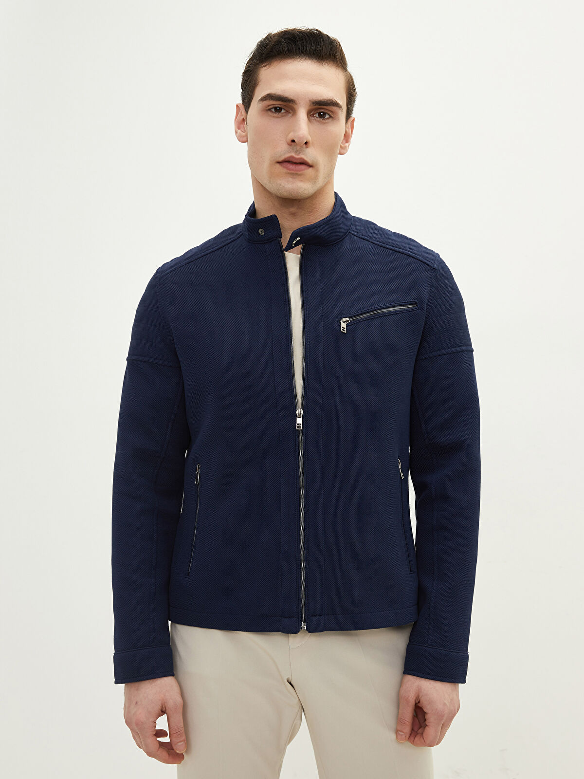 LCW VISION Slim Fit Biker Yaka Erkek Mont