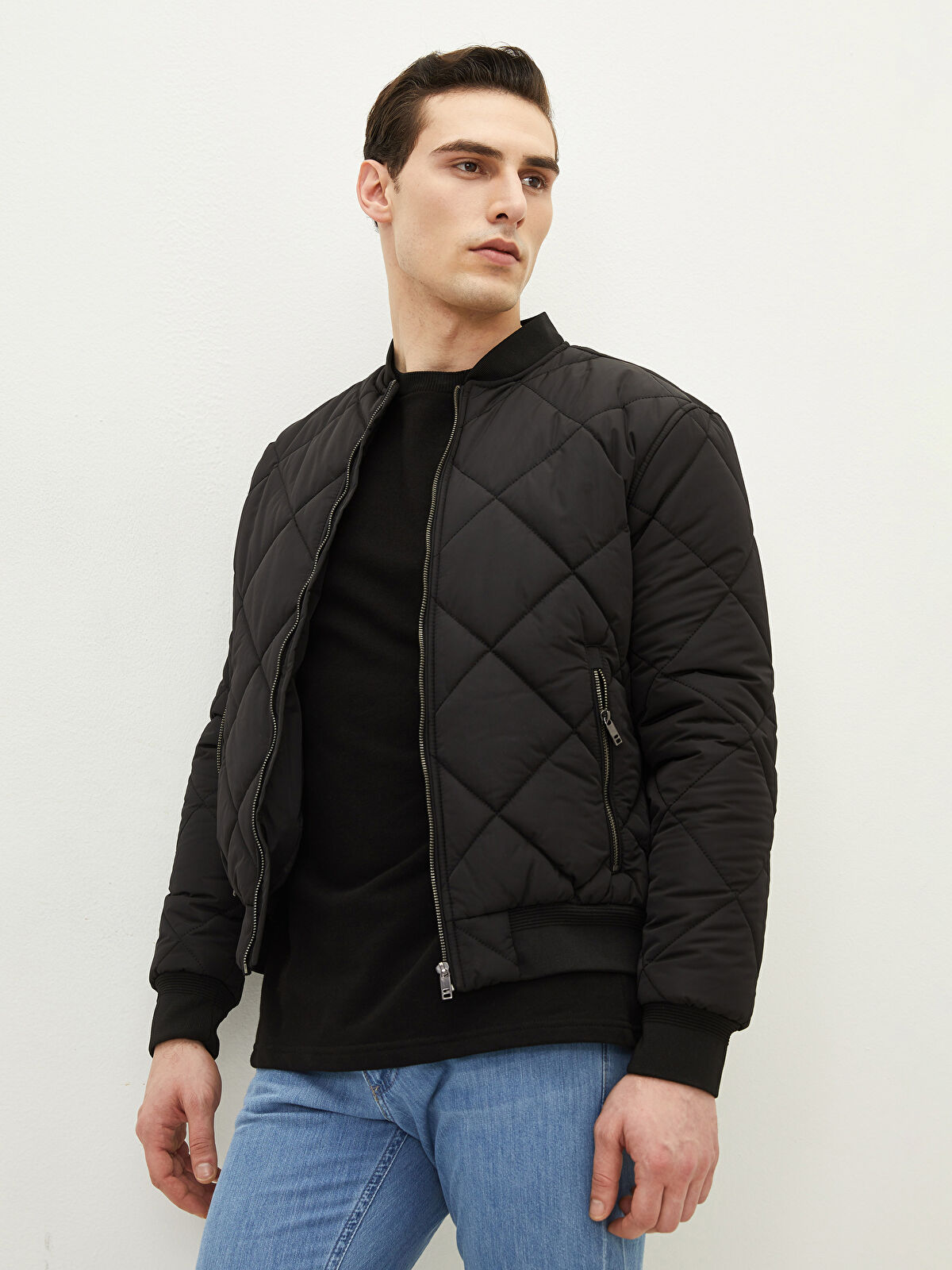 LCW VISION Slim Fit Kolej Yaka Bomber Erkek Mont LCW VISION Slim Fit Kolej Yaka Bomber Erkek Mont