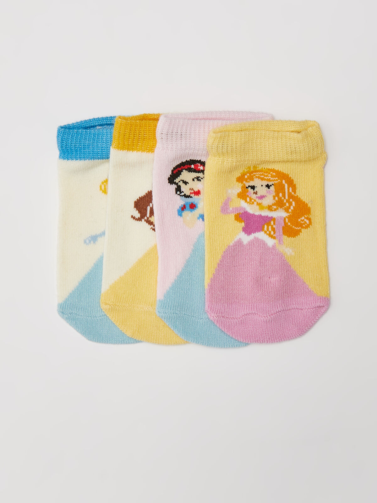 Princess Desenli Kız Bebek Patik Çorap 4'lü Princess Desenli Kız Bebek Patik Çorap 4'lü