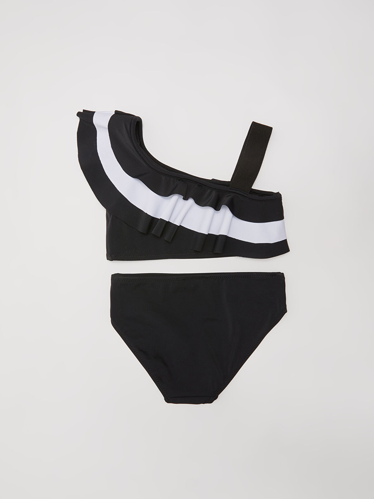 Esnek Kumaştan Fırfırlı Kız Çocuk Bikini