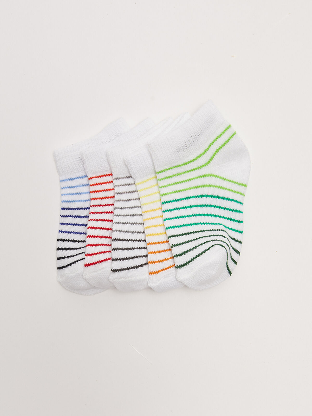 Çizgili Erkek Bebek Patik Çorap 5'li