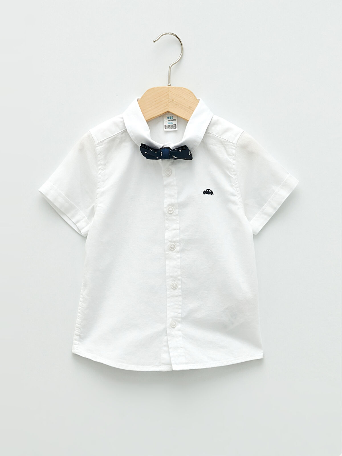 Kısa Kollu Erkek Bebek Gömlek ve Papyon 2'li Takım