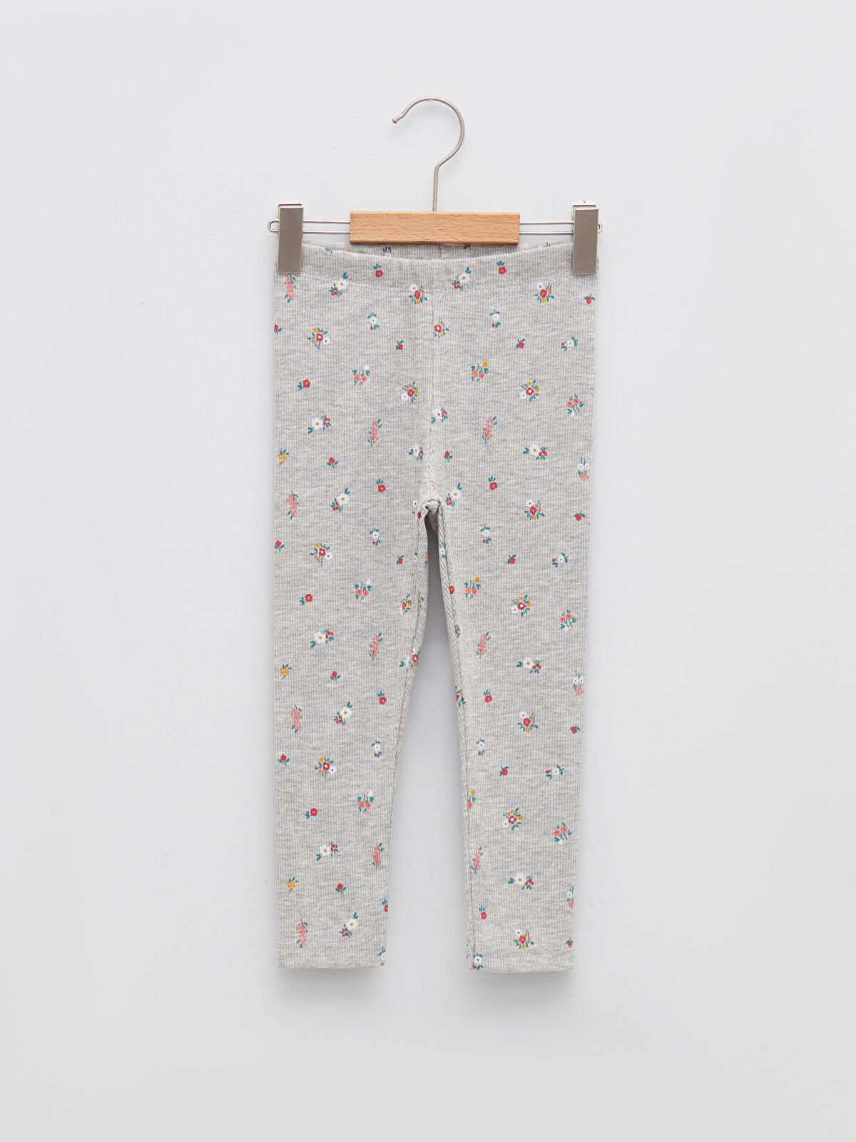 Beli Lastikli Desenli Pamuklu Kız Bebek Tayt