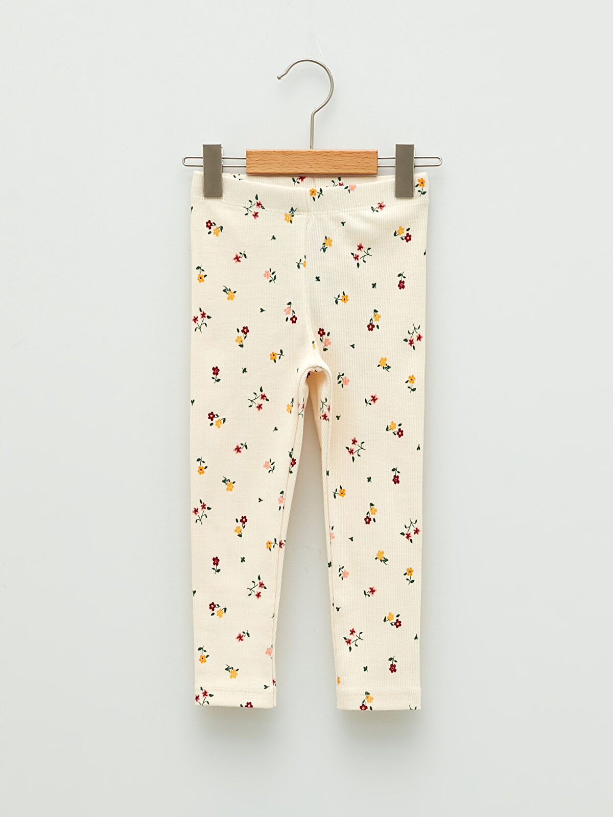 Beli Lastikli Desenli Pamuklu Kız Bebek Tayt