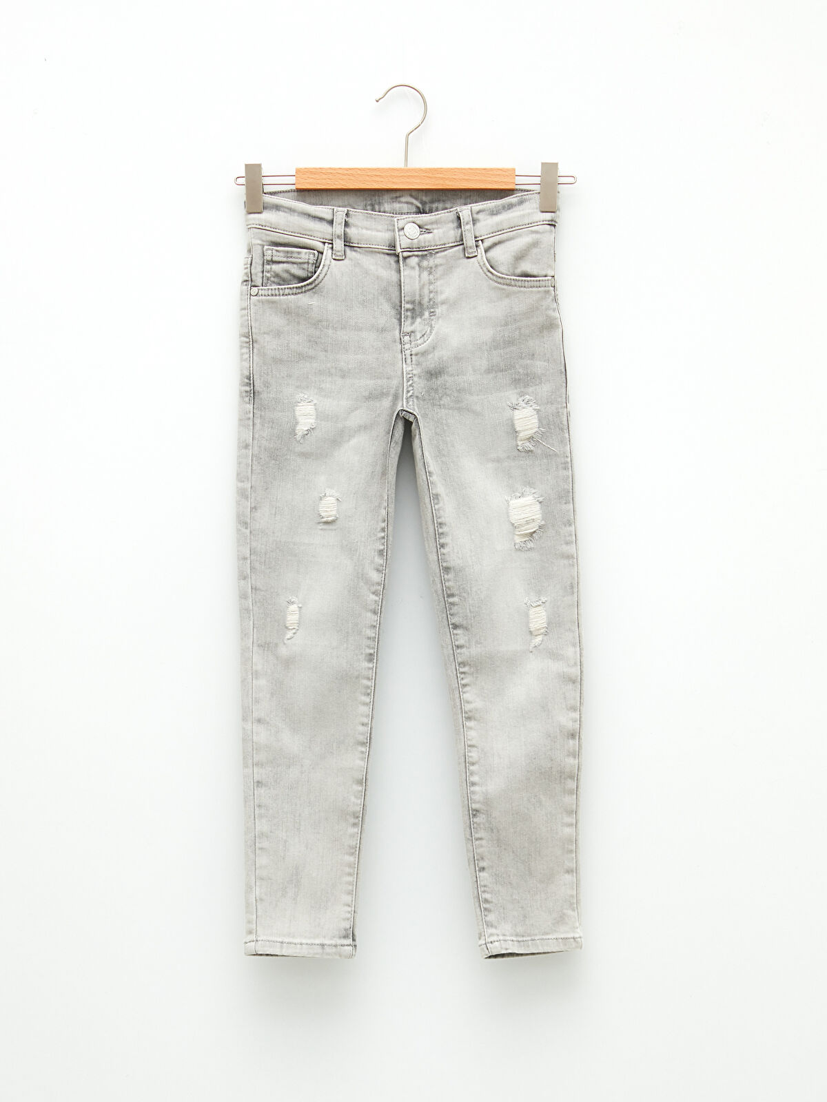 Pamuklu Yırtık Detaylı Erkek Çocuk Jean Pantolon