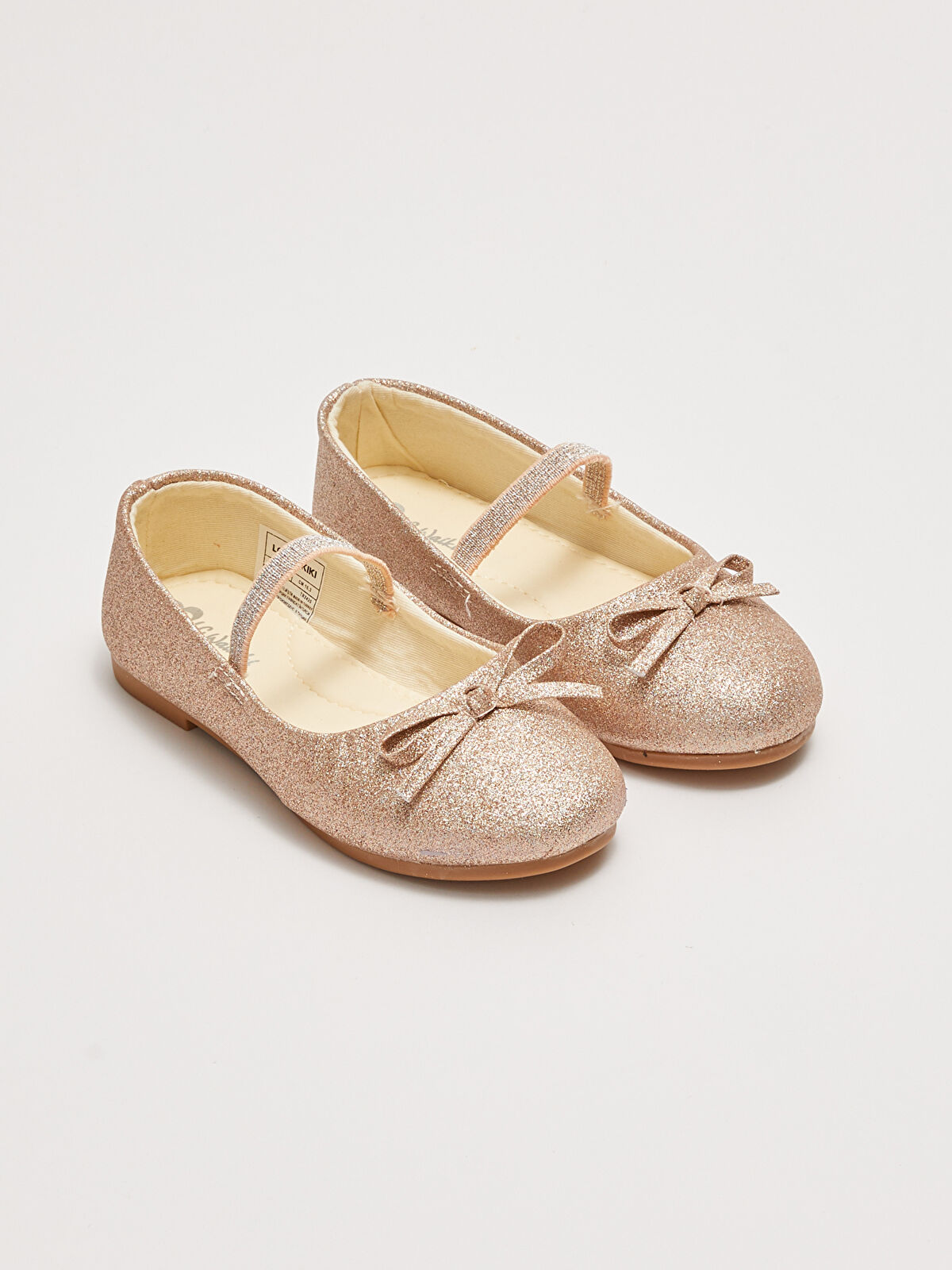 Simli Fiyonk Detaylı Lastikli Kız Çocuk Babet