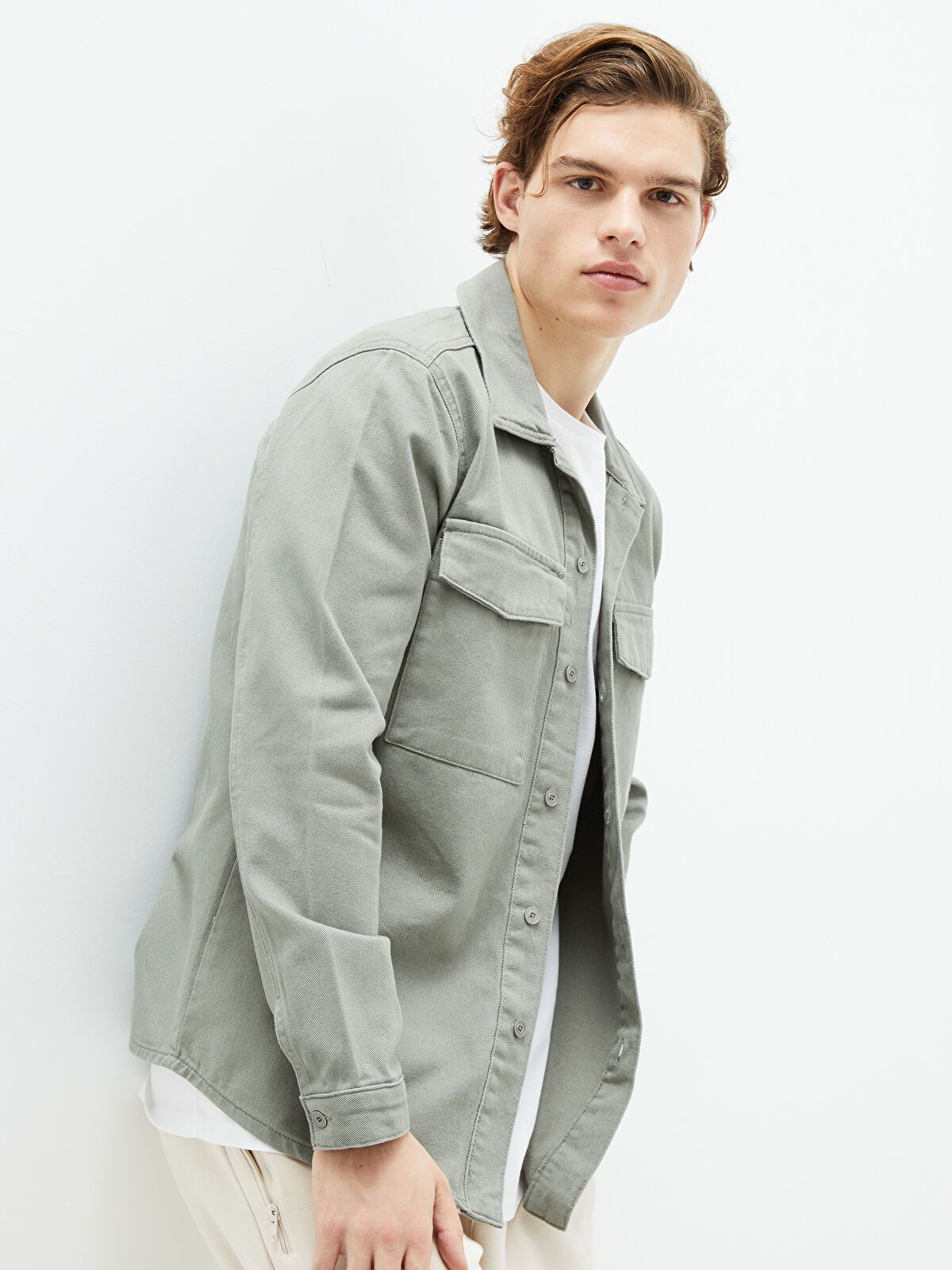 LCW CASUAL Rahat Kalıp Gömlek Yaka İnce Erkek Mont