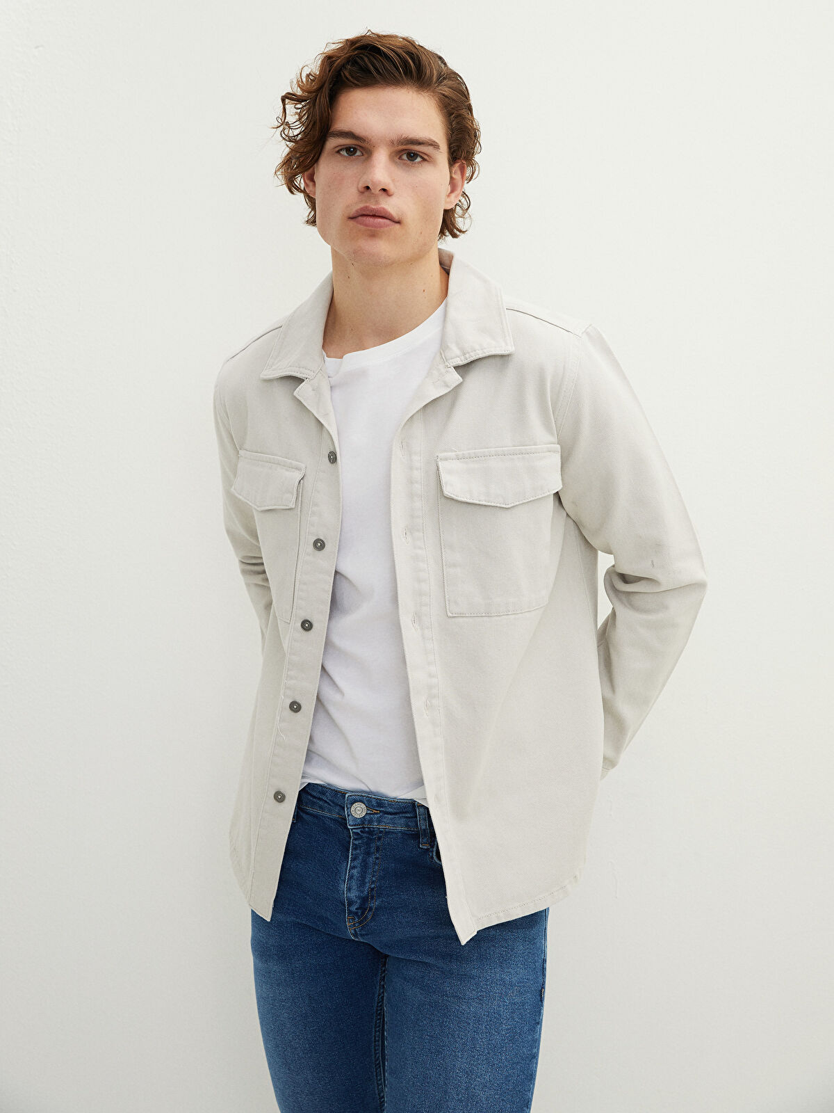 LCW CASUAL Rahat Kalıp Gömlek Yaka İnce Erkek Mont