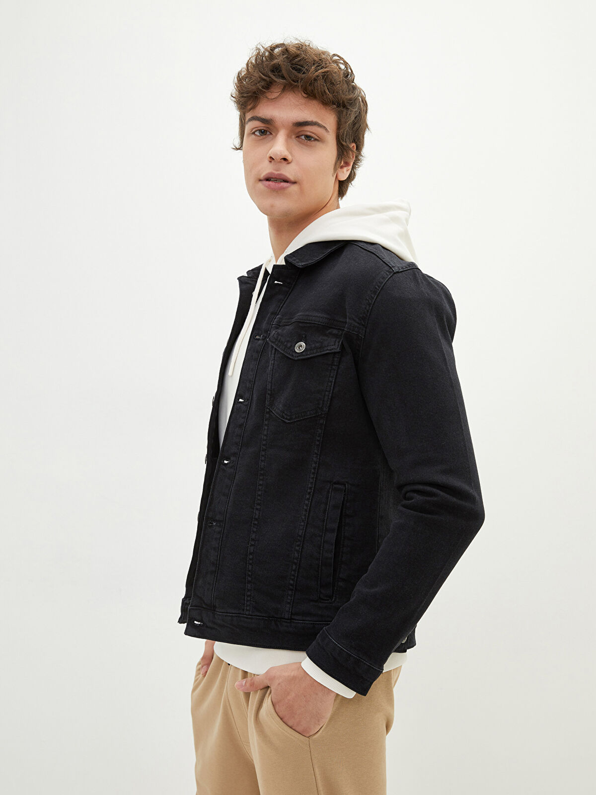 LCW CASUAL Slim Fit Gömlek Yaka İnce Erkek Mont