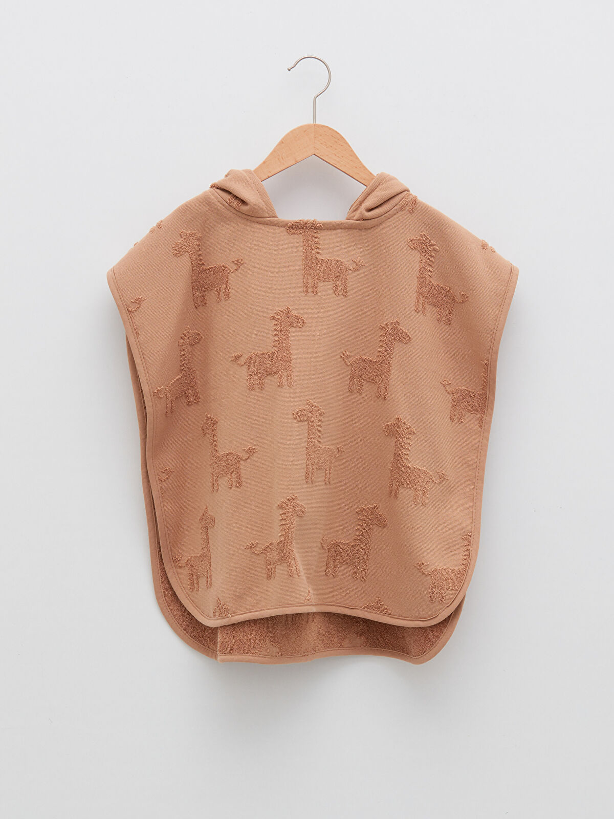 Kapüşonlu Uzun Kollu Baskılı Erkek Bebek Bornoz