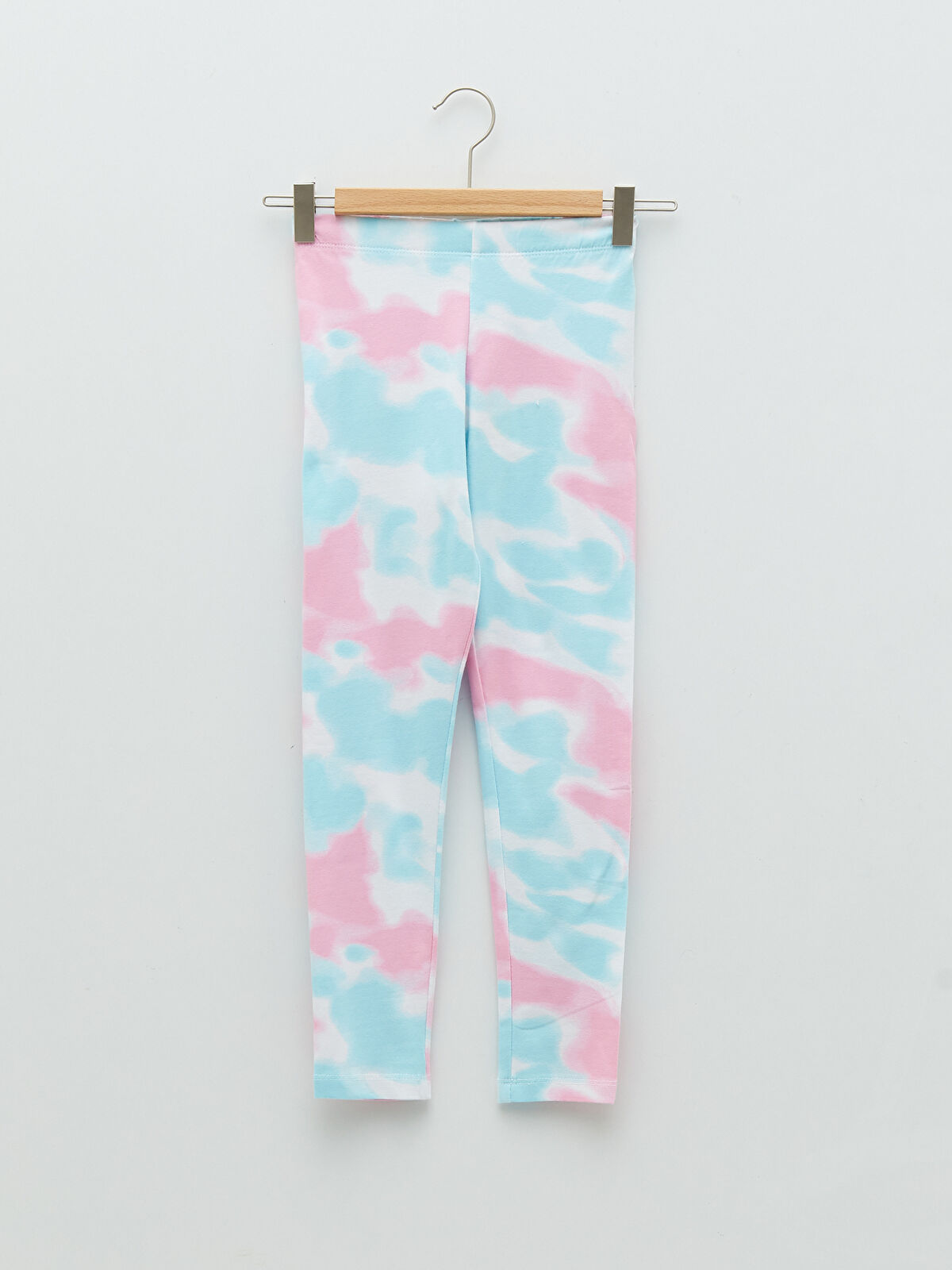 Beli Lastikli Batik Desenli Pamuklu Kız Çocuk Uzun Tayt