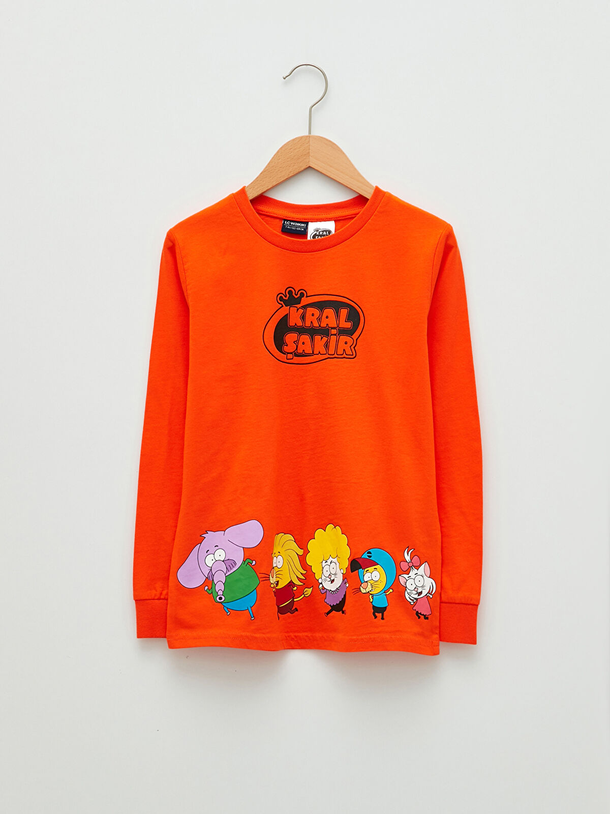 Bisiklet Yaka Kral Şakir Baskılı Uzun Kollu Erkek Çocuk Sweatshirt