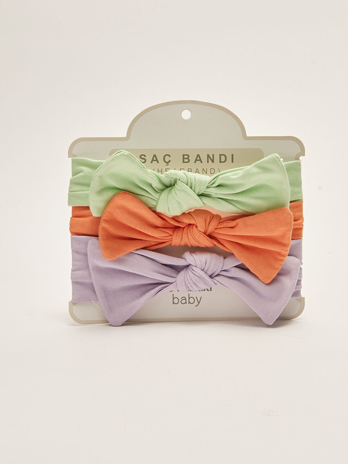 Basic Fiyonk Detaylı Kız Bebek Saç Bandı 3'lü