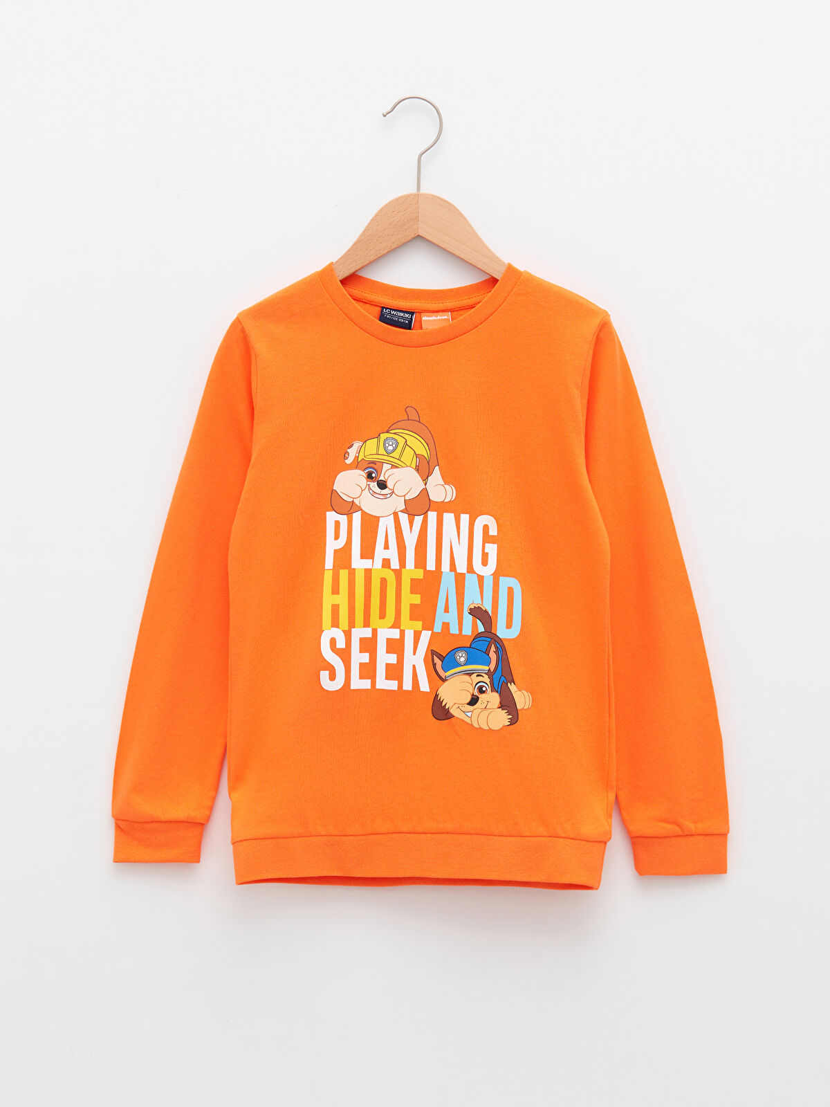 Bisiklet Yaka Paw Patrol Baskılı Uzun Kollu Erkek Çocuk Sweatshirt