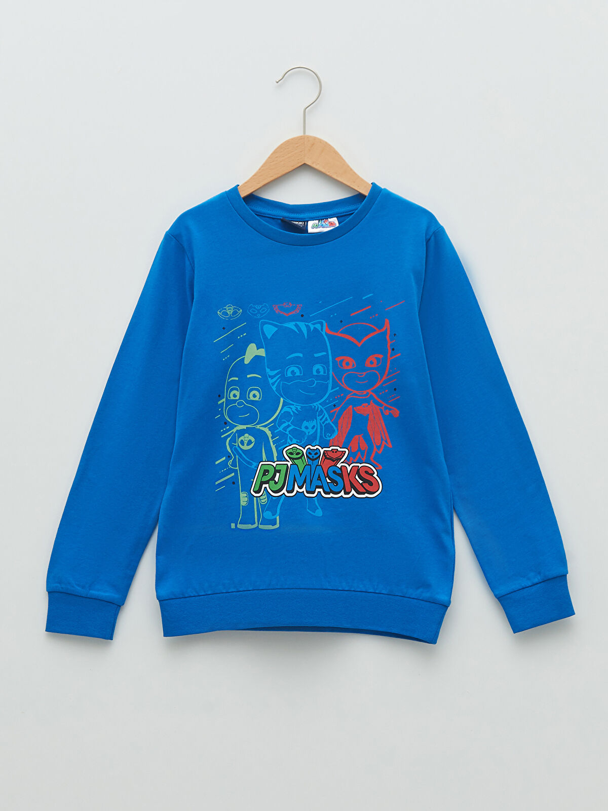 Bisiklet Yaka Pijamaskeliler Baskılı Uzun Kollu Erkek Çocuk Sweatshirt