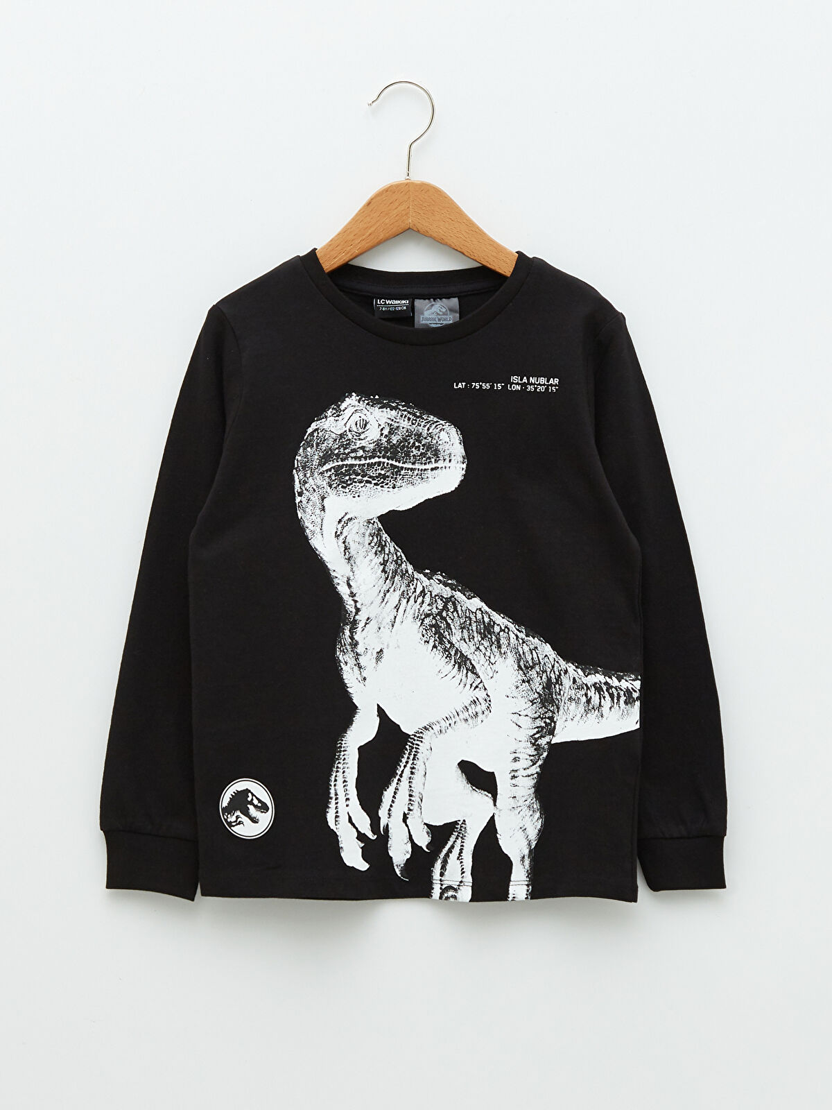 Bisiklet Yaka Jurassic World Baskılı Uzun Kollu Erkek Çocuk Sweatshirt