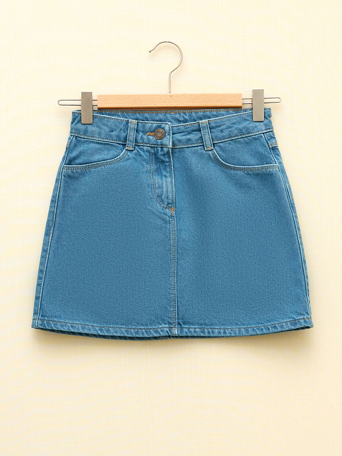 LCW GREEN Basic Pamuklu Kız Çocuk Jean Etek