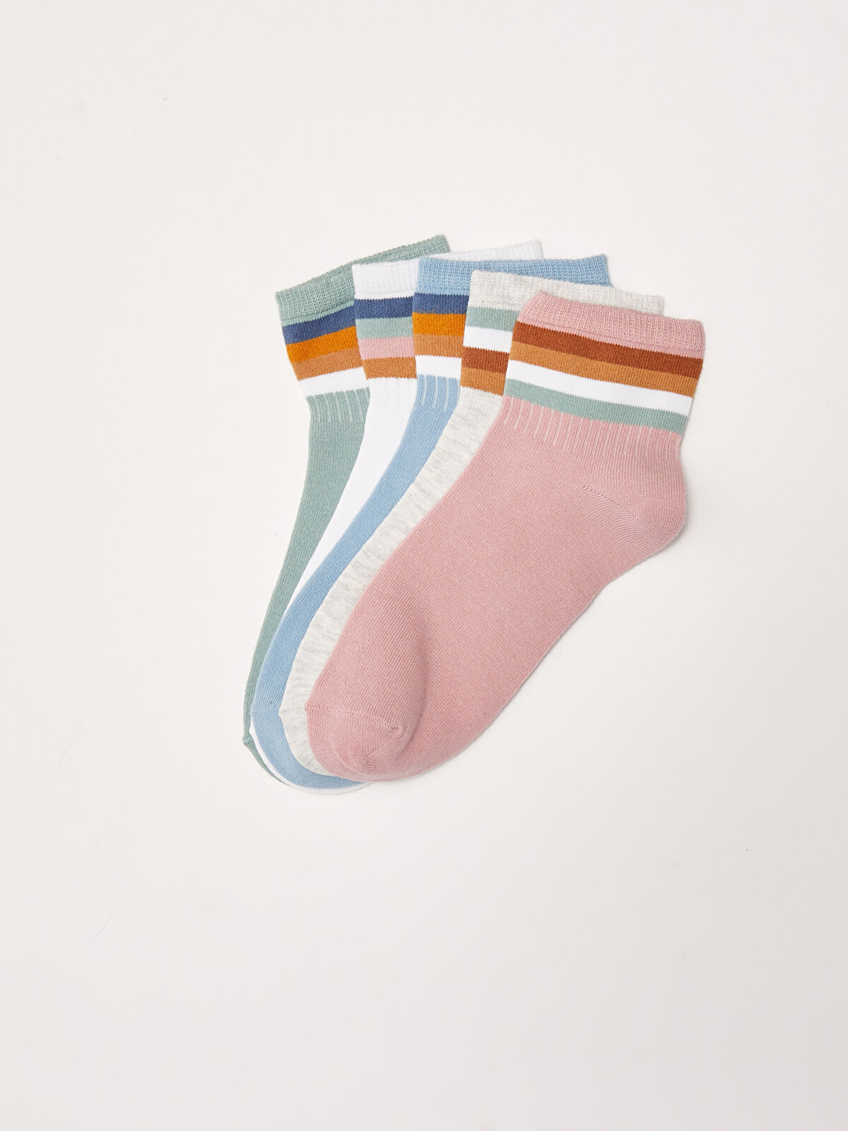 LCW DREAM Renk Bloklu Kadın Soket Çorap 5'li Paket