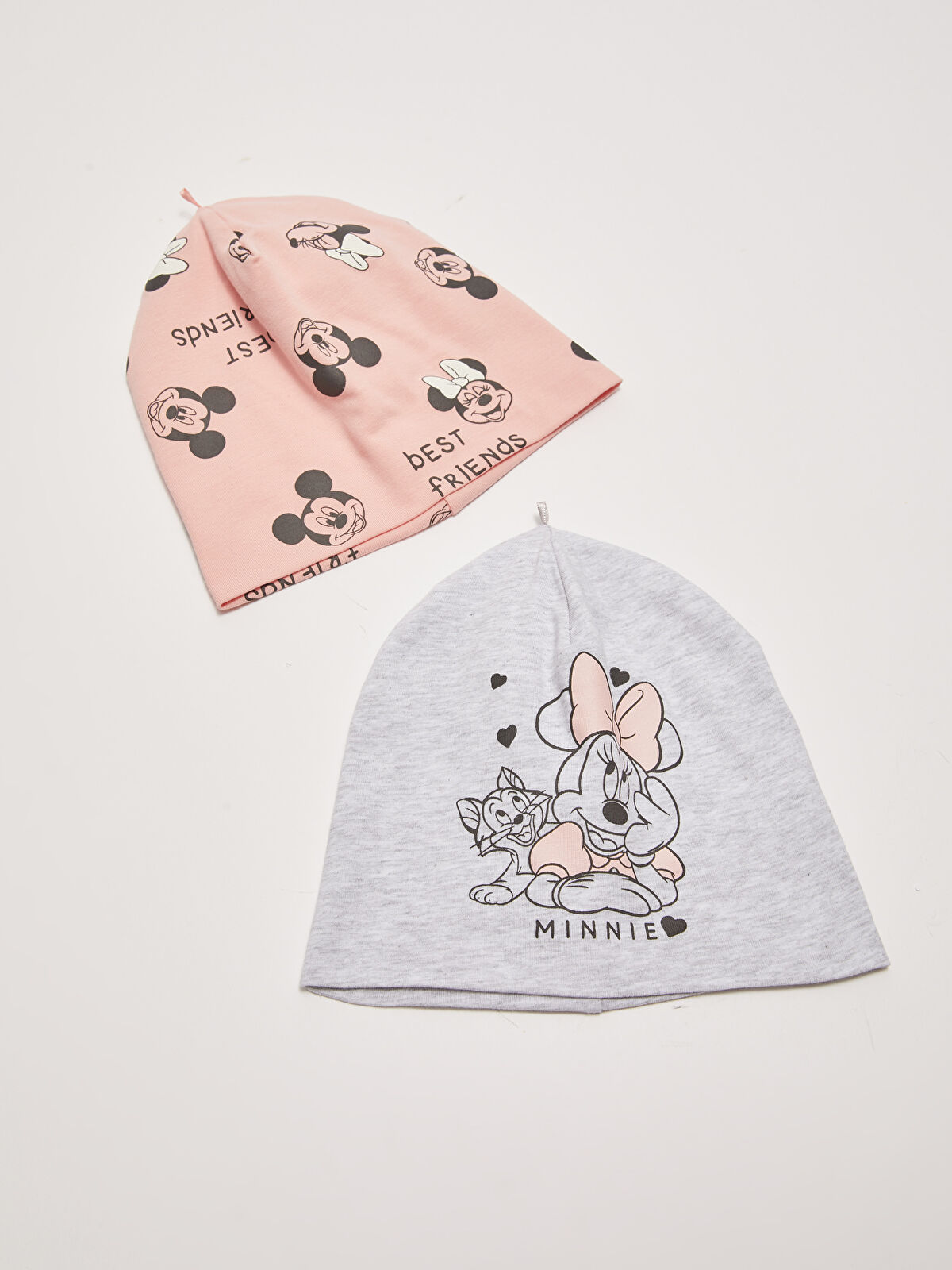 Minnie Mouse Baskılı Kız Bebek Bere 2'li