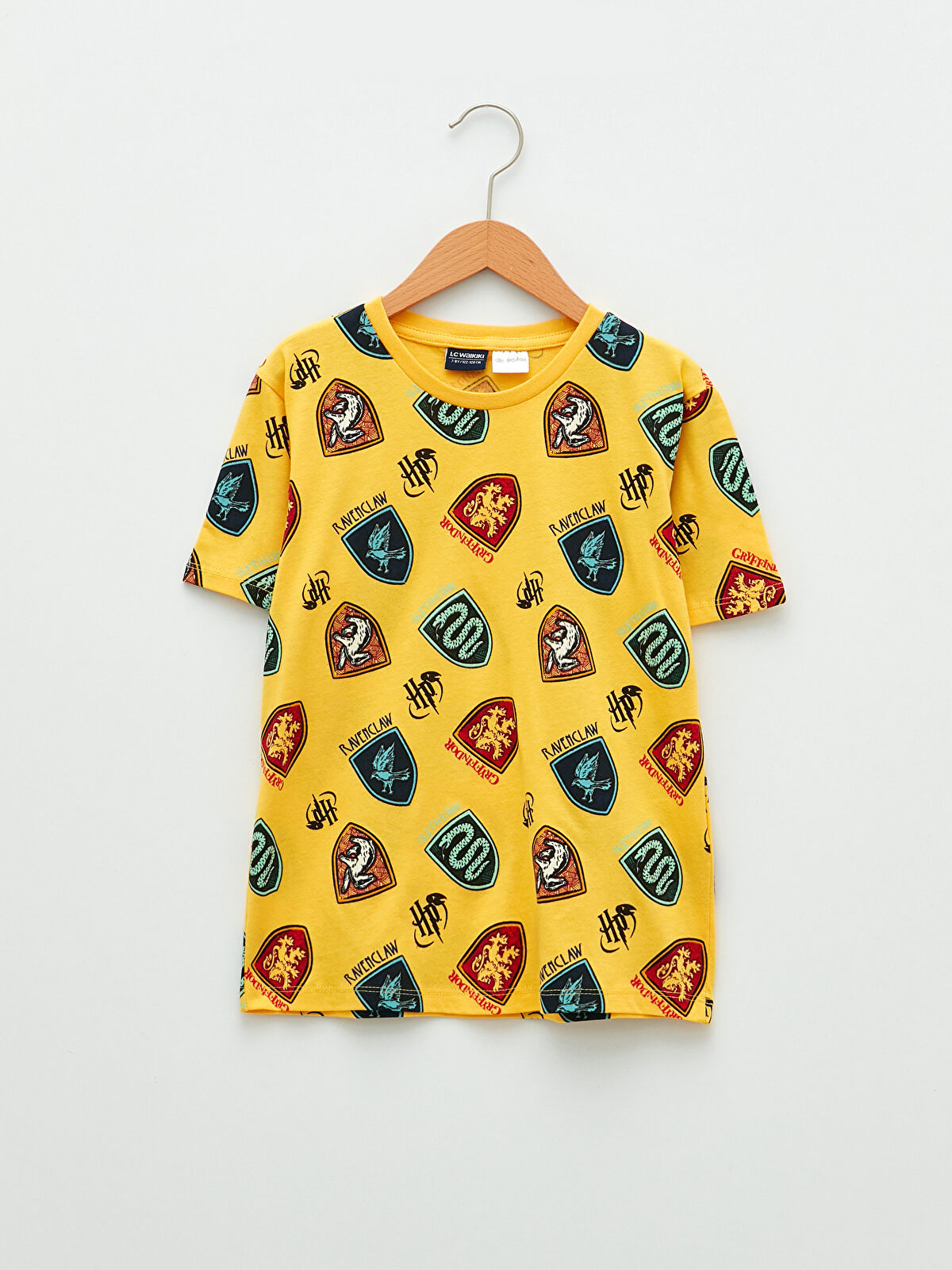 Bisiklet Yaka Harry Potter Baskılı Kısa Kollu Erkek Çocuk Tişört
