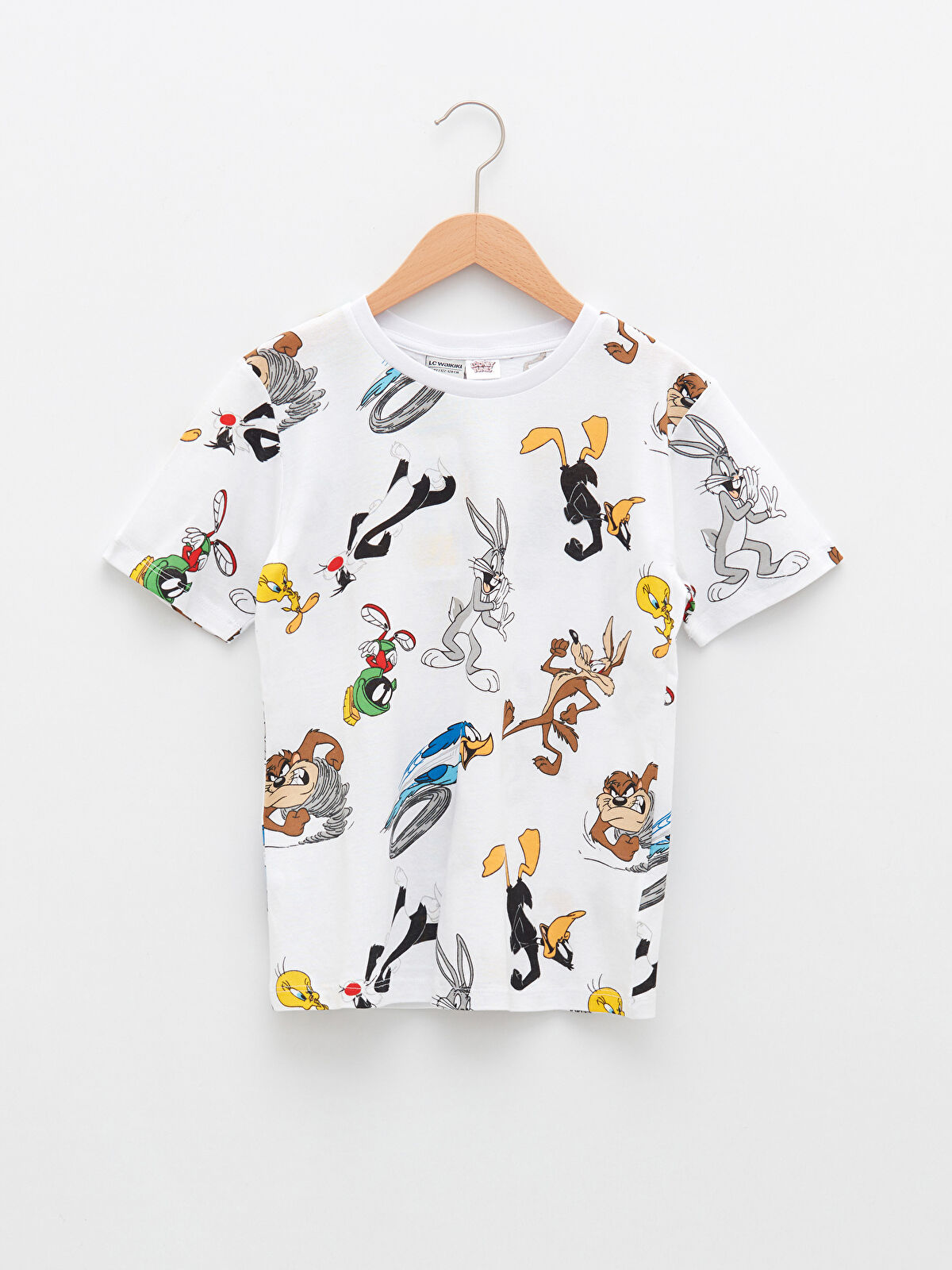 Bisiklet Yaka Looney Tunes Baskılı Kısa Kollu Erkek Çocuk Tişört