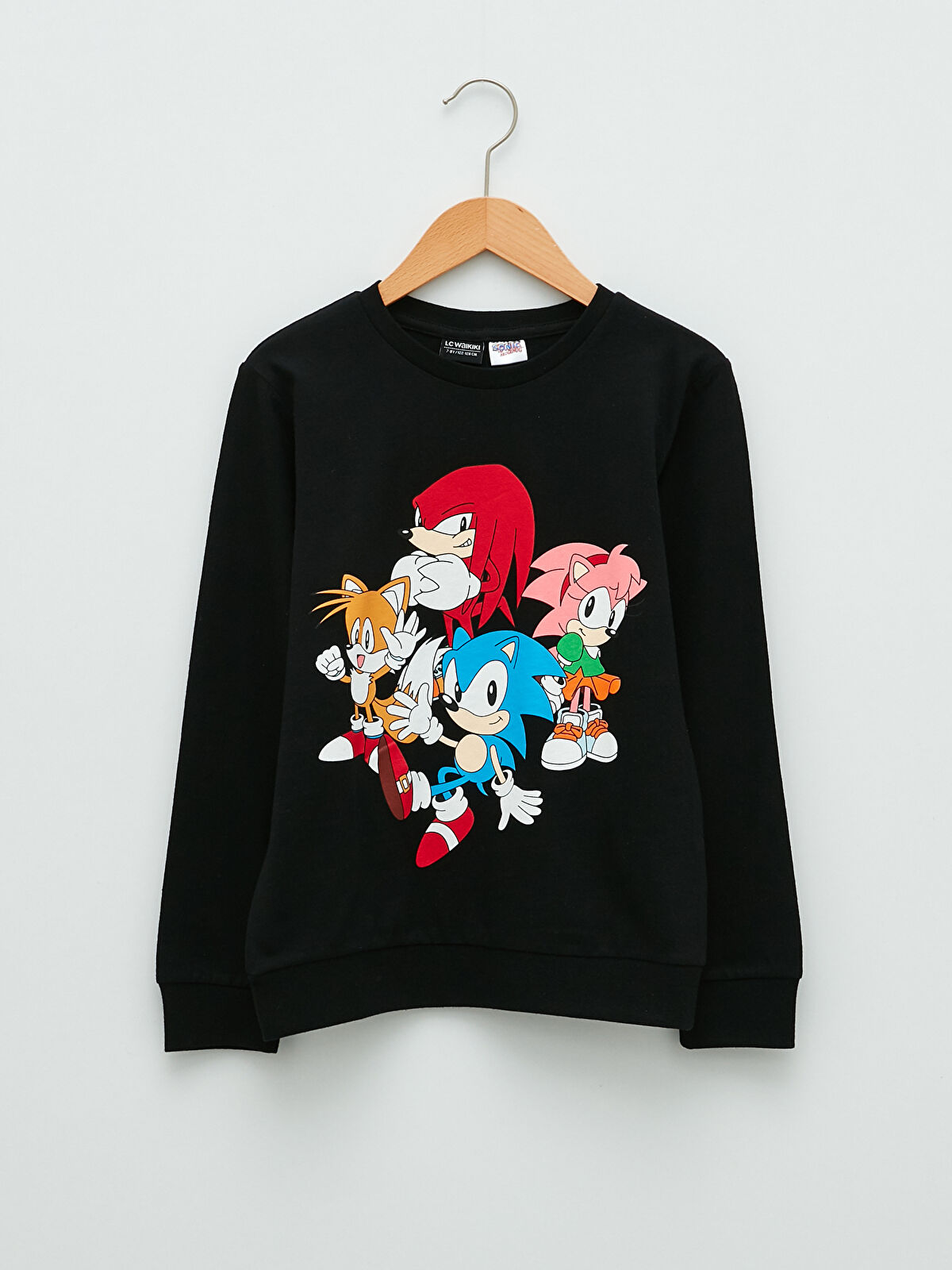 Bisiklet Yaka Uzun Kollu Sonic Baskılı Erkek Bebek Sweatshirt