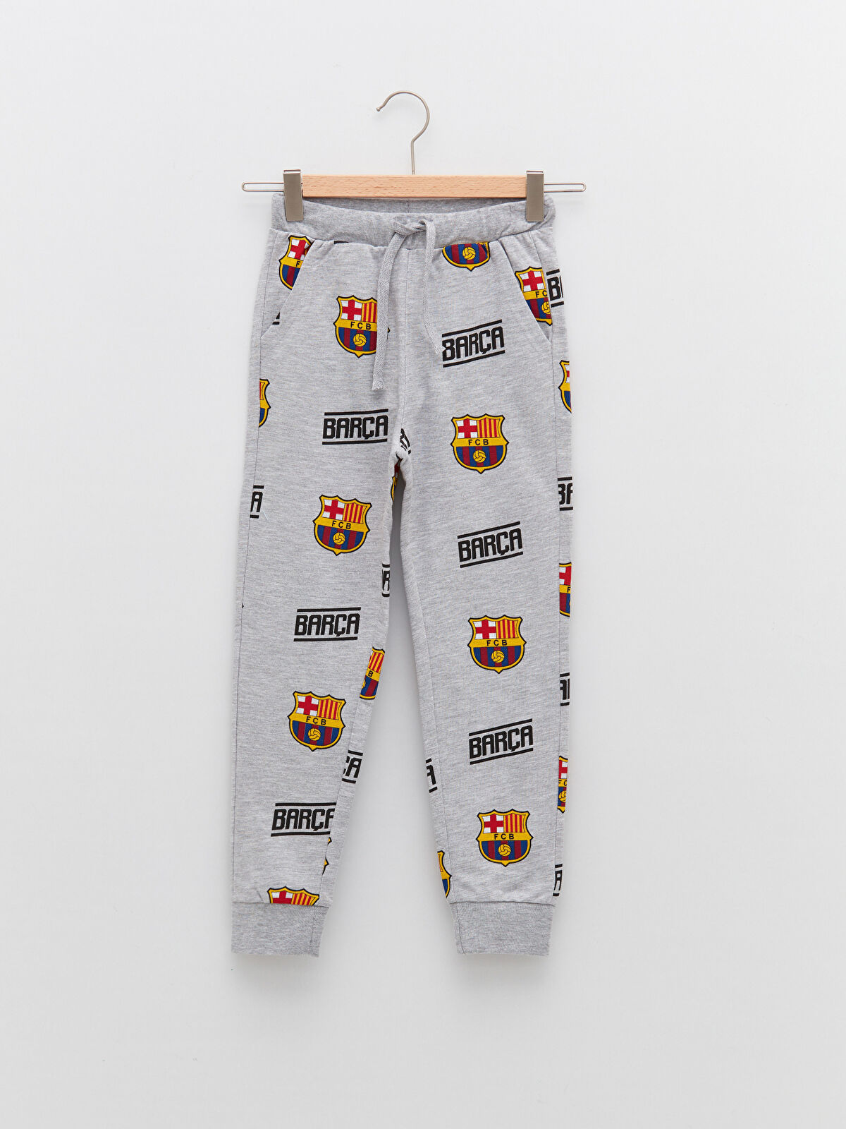 Beli Lastikli Barcelona Baskılı Erkek Çocuk Jogger Eşofman Altı