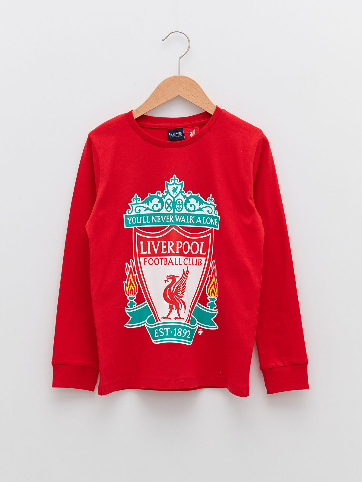 Bisiklet Yaka Liverpool Baskılı Uzun Kollu Erkek Çocuk Sweatshirt
