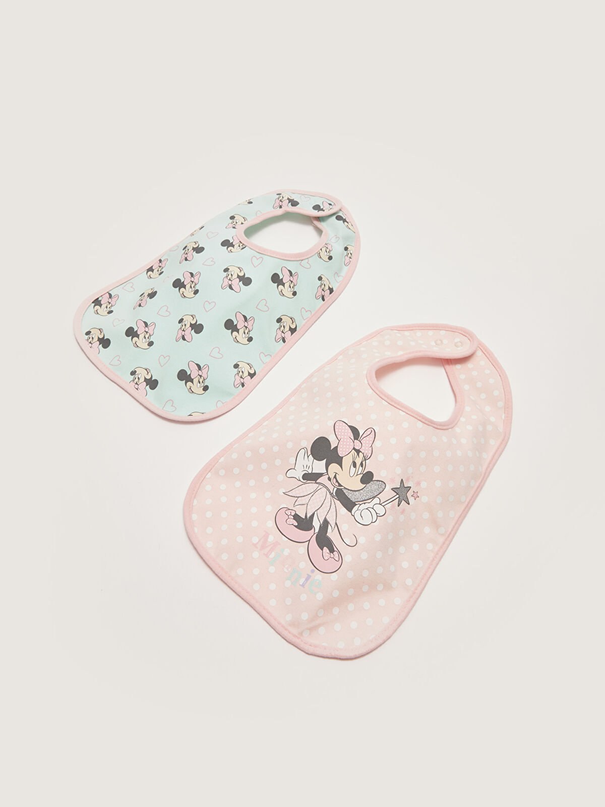 Minnie Mouse Baskılı Kız Bebek Mama Önlüğü 2'li