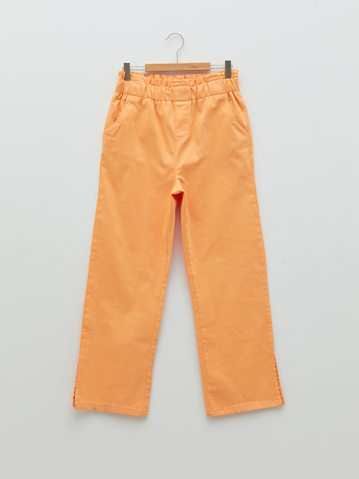 Beli Lastikli Basic Geniş Paça Gabardin Kız Çocuk Pantolon