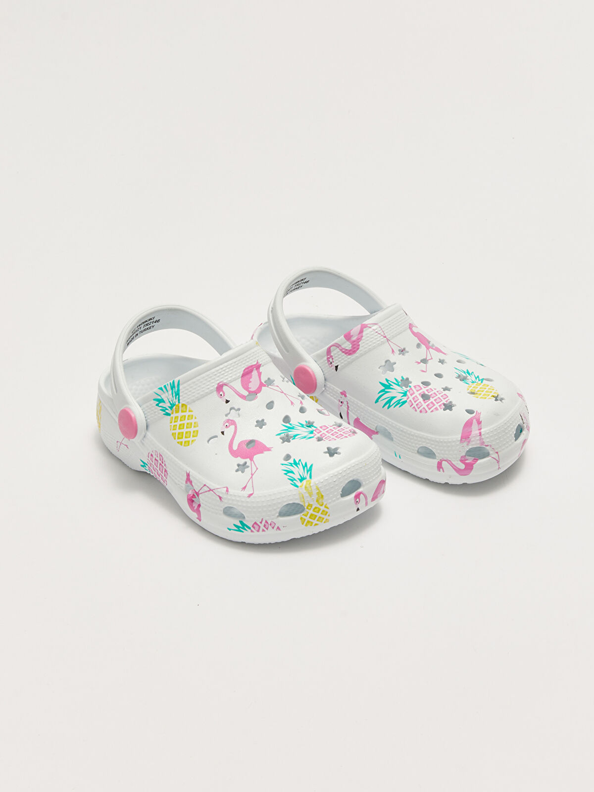 Baskılı Delik Detaylı Kız Bebek Sandalet