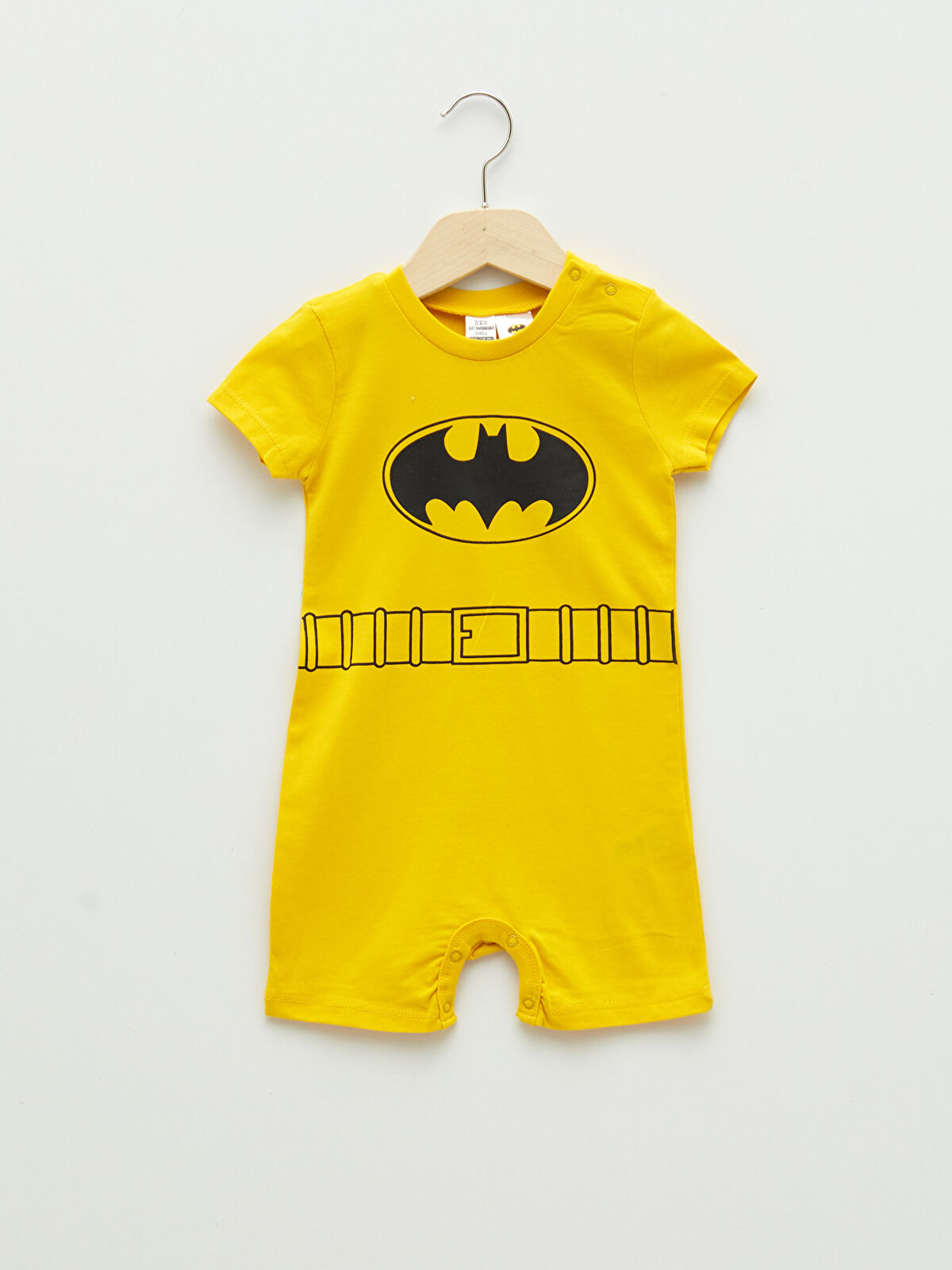 Bisiklet Yaka Kısa Kol Batman Baskılı Erkek Bebek Tulum