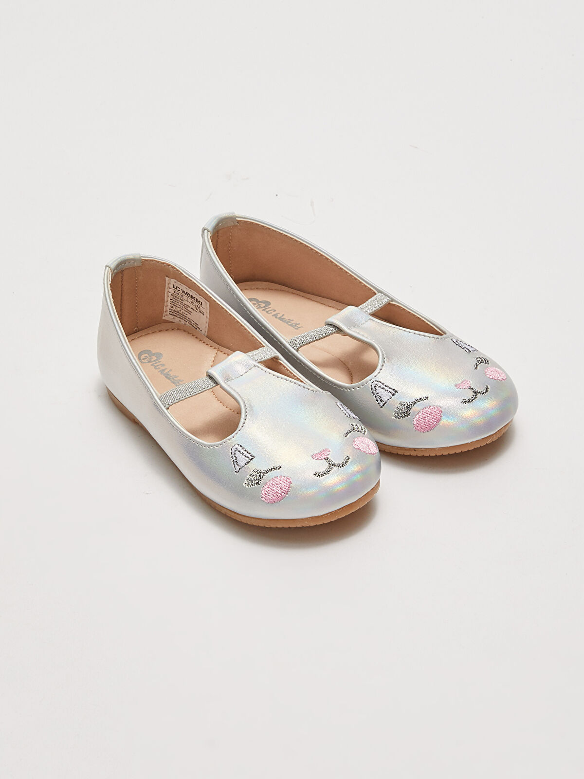 Nakış Detaylı Lastikli Kız Bebek Babet