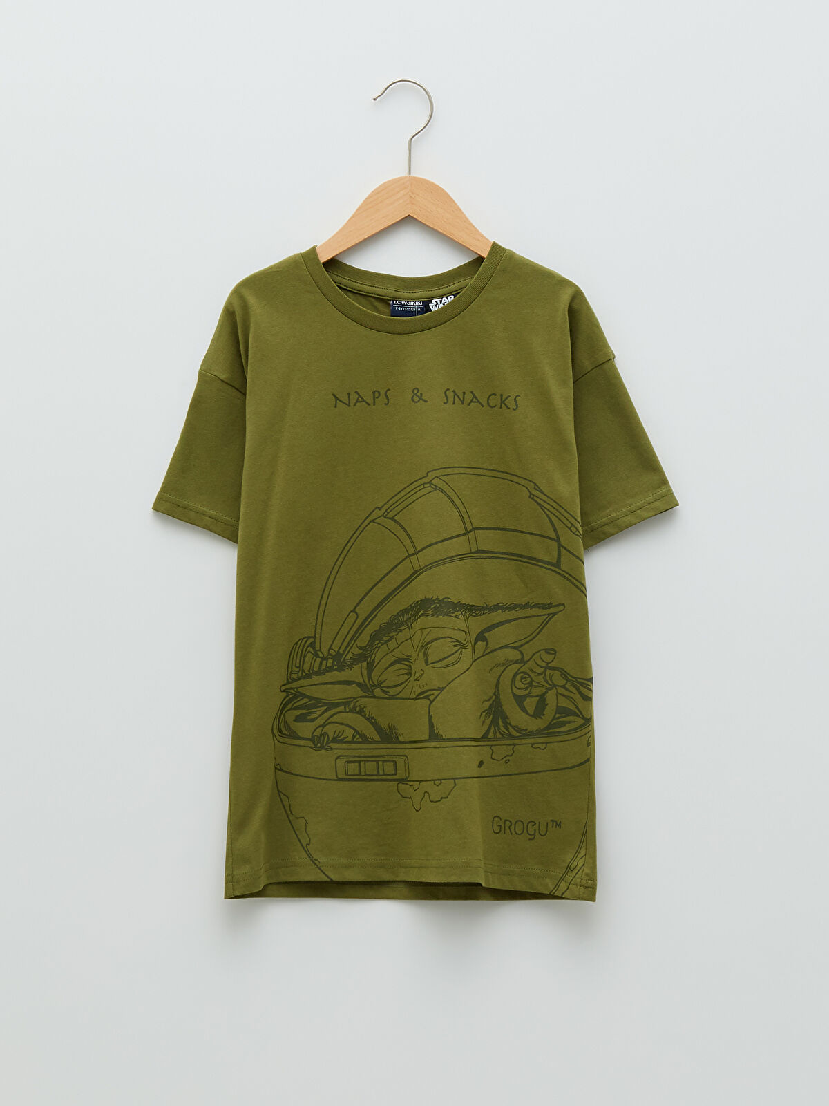 Bisiklet Yaka Star Wars Baskılı Kısa Kollu Pamuklu Erkek Çocuk Tişört